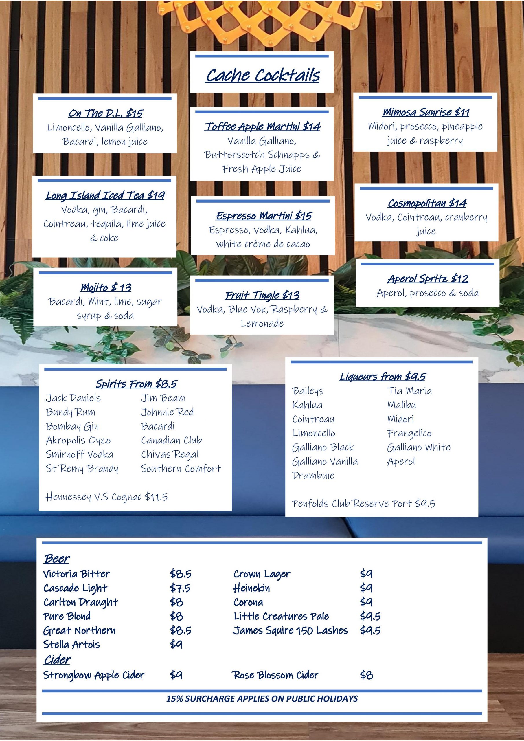 Menu - Wyndham Cache
