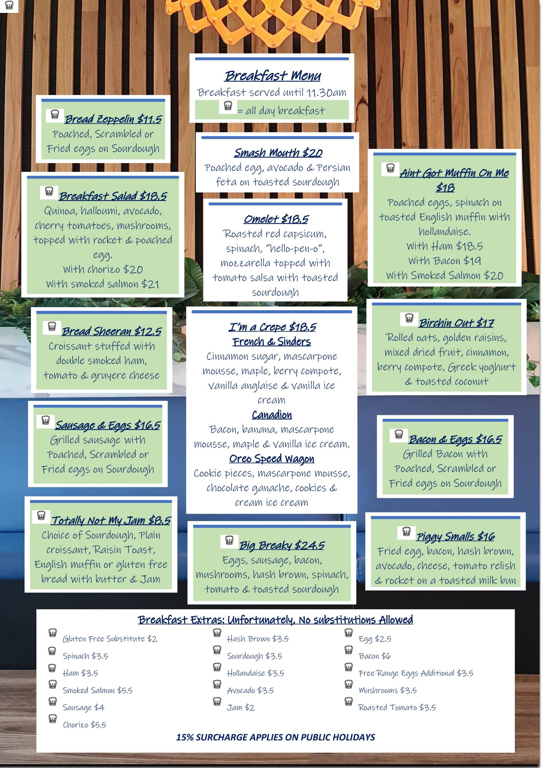 Menu - Wyndham Cache