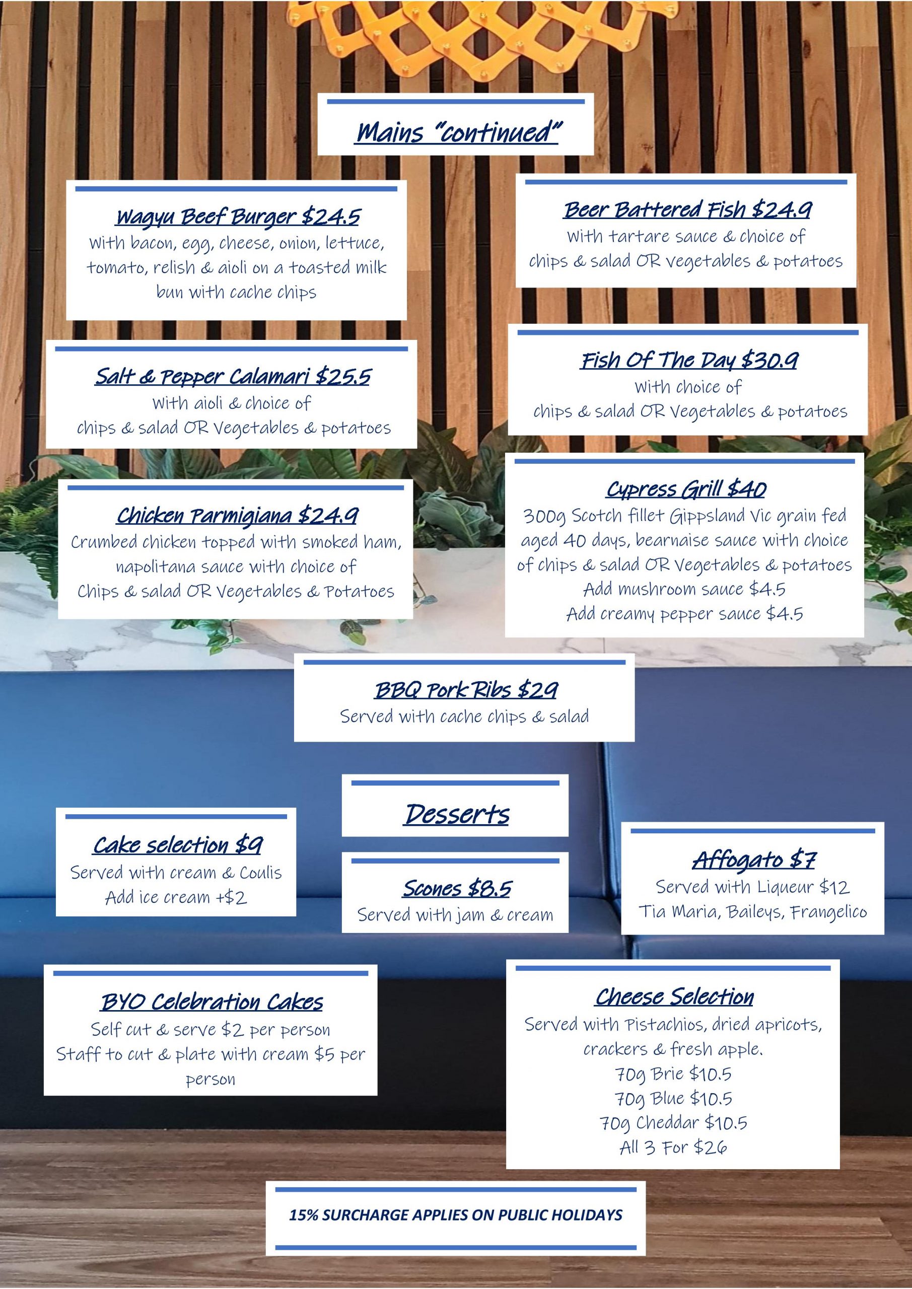 Menu - Wyndham Cache